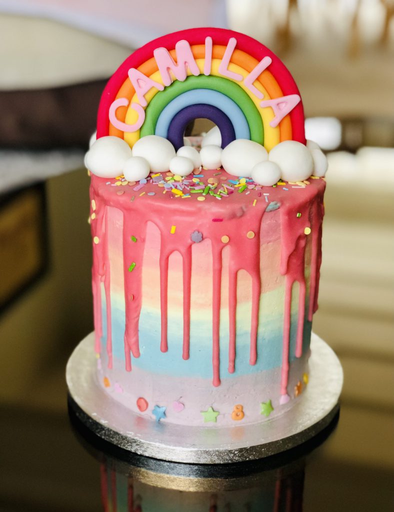 Rainbow & Clouds Cake – 6inches | 7Marvels Cakes & Macarons