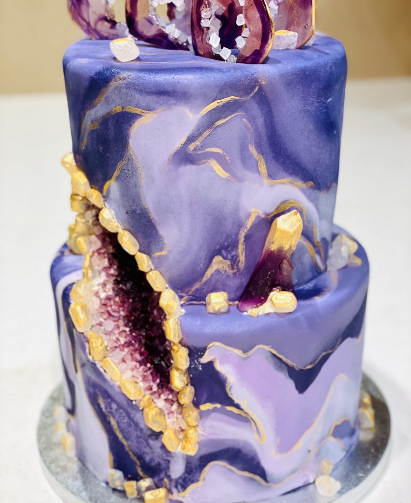 Amethyst Geode Cake – 2 tier cake | 7Marvels Cakes & Macarons