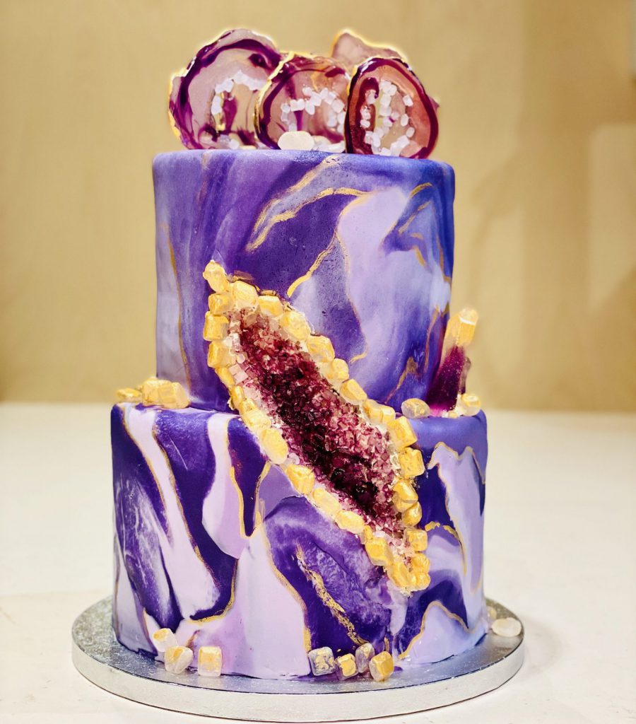 Amethyst Geode Cake – 2 tier cake | 7Marvels Cakes & Macarons