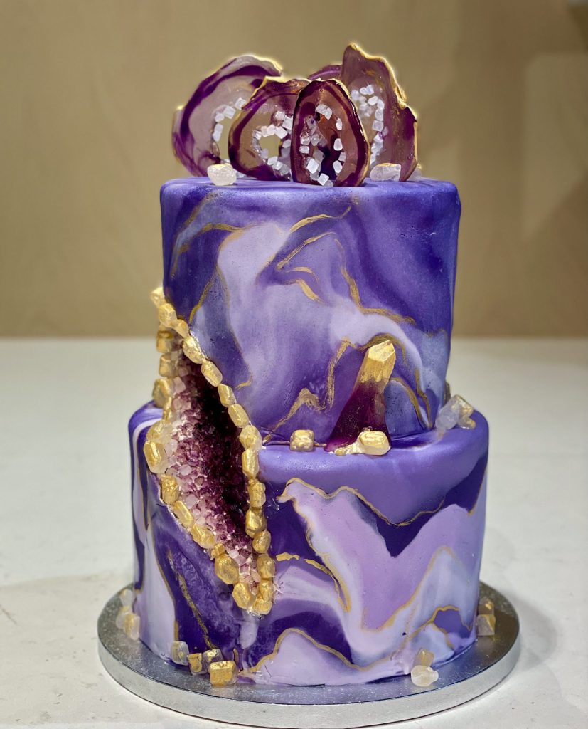 Amethyst Geode Cake – 2 tier cake | 7Marvels Cakes & Macarons